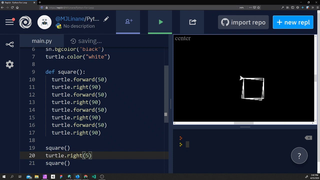 Python For Loop (Turtle Spirograph)