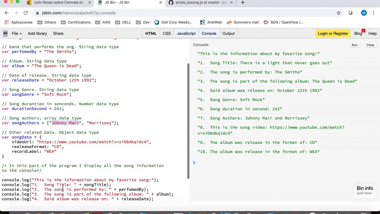 Javascript: Homework Assignment #1: Data Types