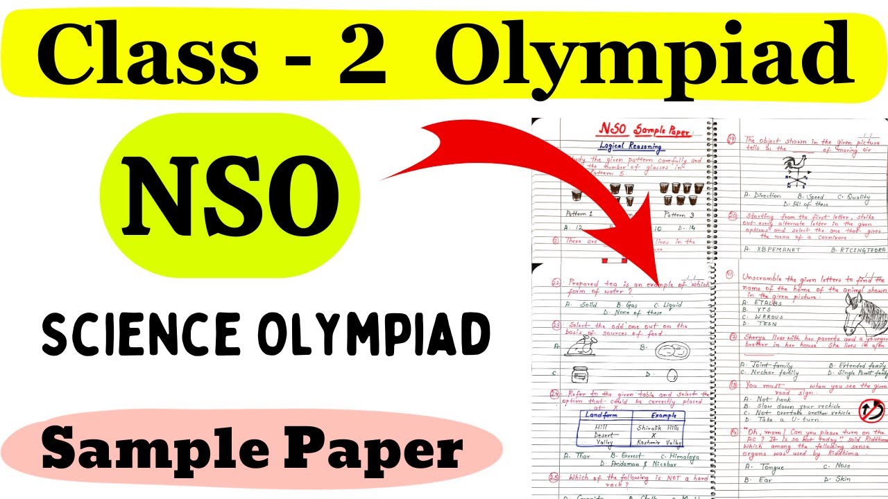 NSO Science Olympiad Class 2 | NSO Sample Paper for Class 2 | Olympiad Exams | Science Olympiad