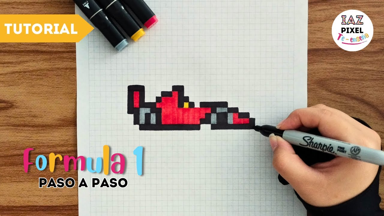 Como dibujar un carro de FORMULA 1 en PIXEL ART – Tutorial paso a paso #pixelart #formula1