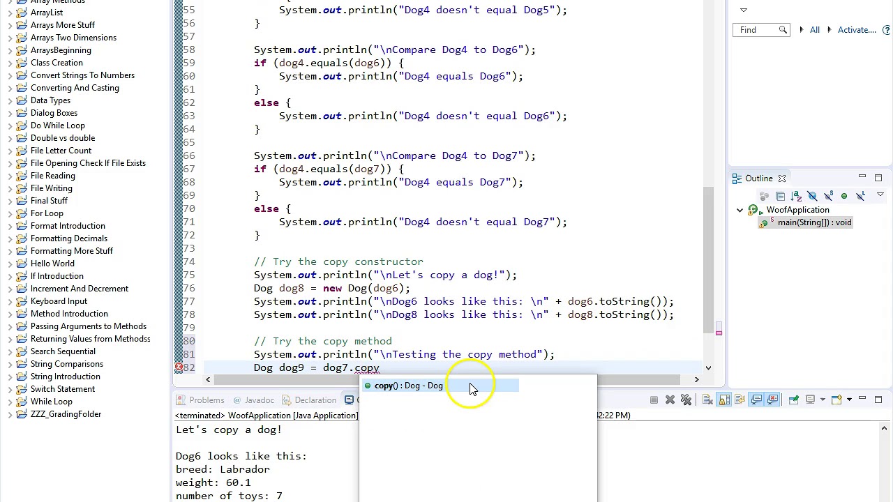 Java 8.3-  Copy constructor,  .copy( )  method, & Chaining Constructors