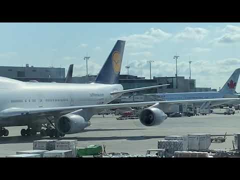 Lufthansa Boeing 747-400 Taxi to the Gate at Frankfurt Airport