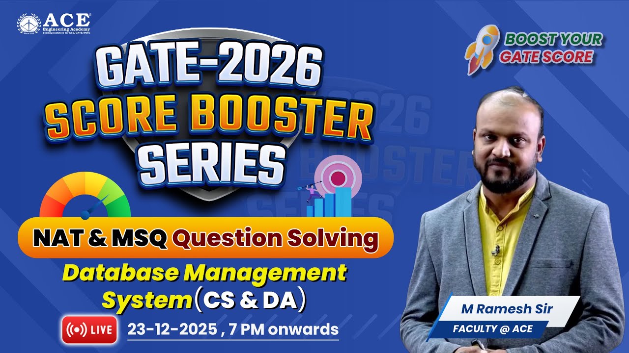 GATE 2026: CS & DA | Database Management System | Score Booster Series | NAT & MSQ Question Solving