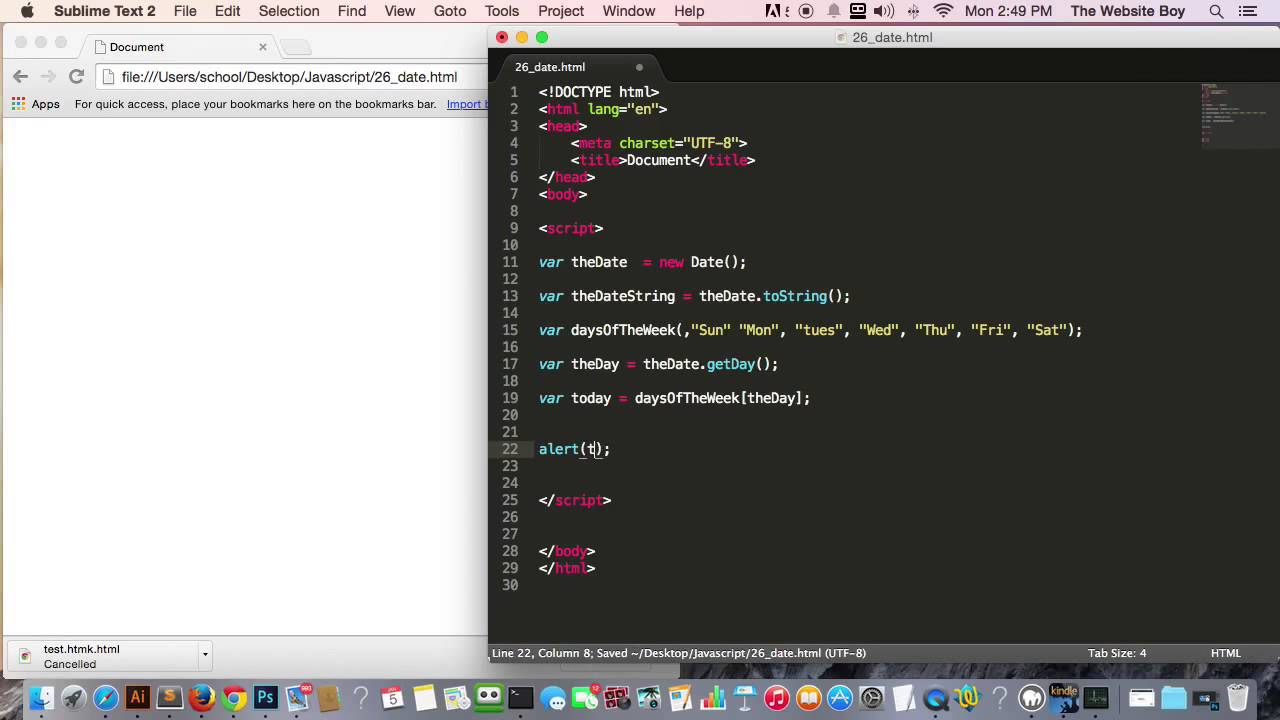 Javascript Tutorial For Beginners #26  Getting the Current Date and Time   NICE!
