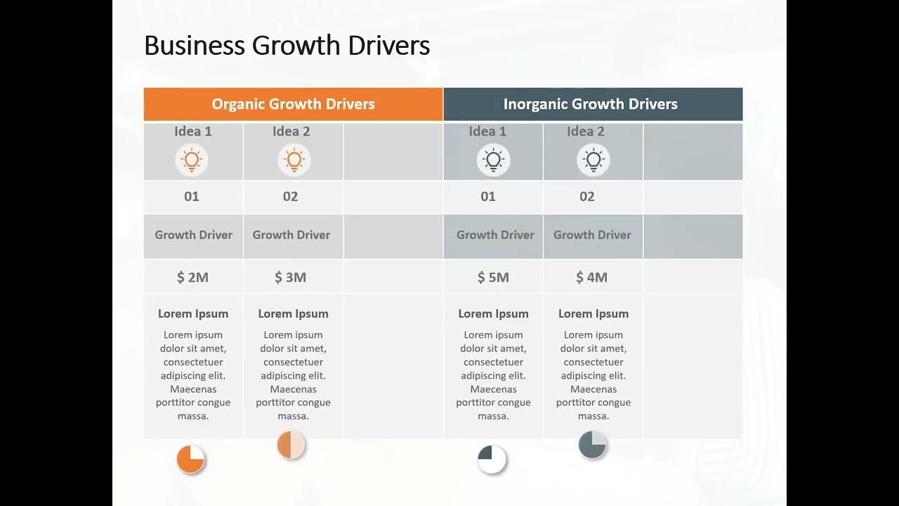 Animated Business Growth Drivers powerpoint template 4x3