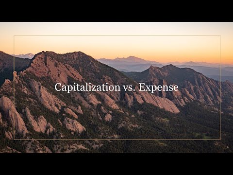 Capitalization vs Expense