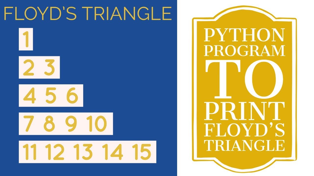 Floyd's Triangle Pattern in Python || Pattern Programming || programminginpython.com