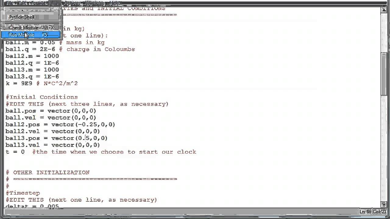 Coulombs and VPython 4