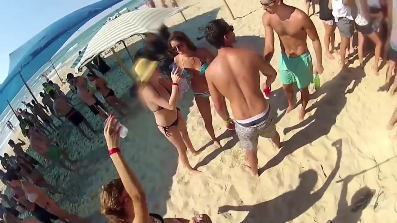 Israeli beach in Caesarea by selfie stick (Caesarea beaches and seaside in Israel)