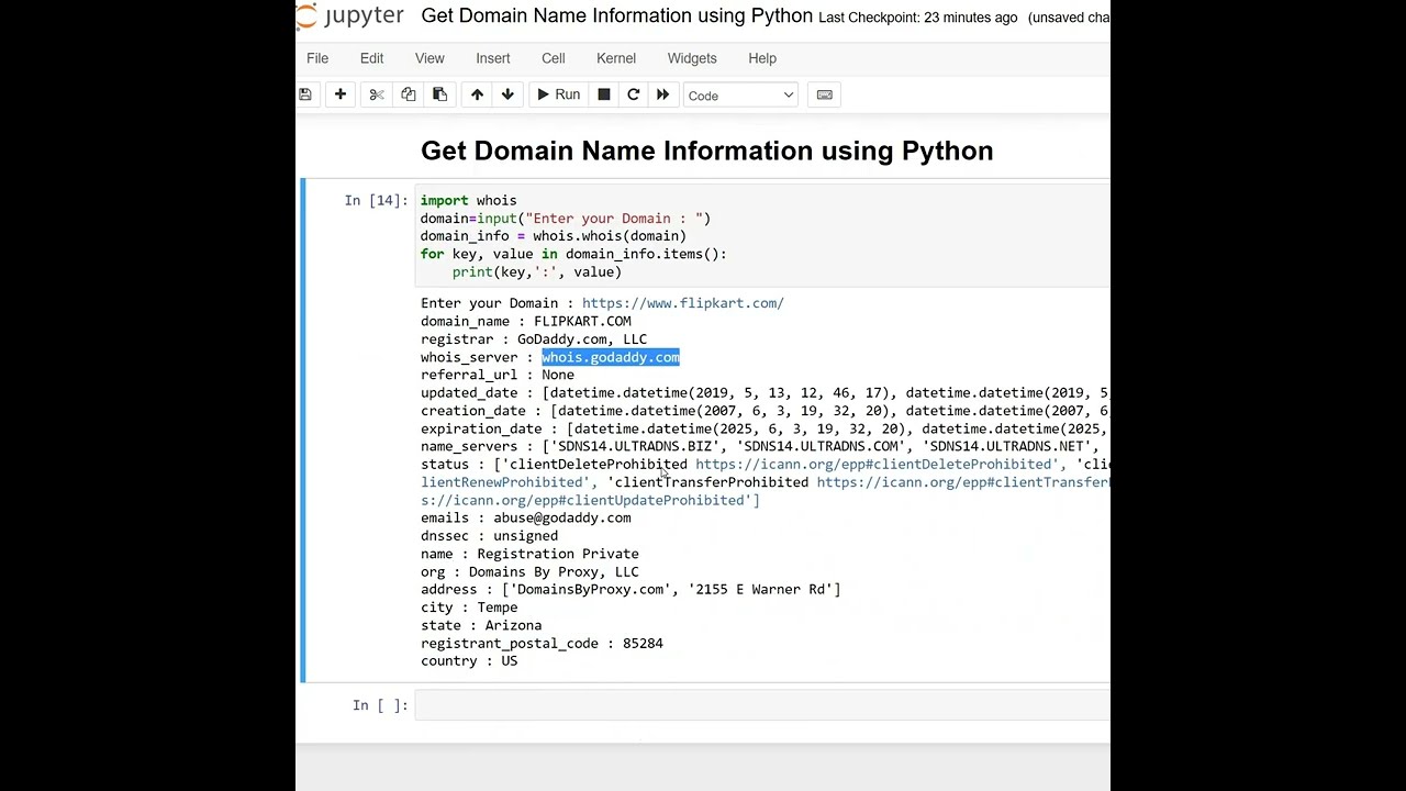 Day 89 : Get Domain Name Information using Python