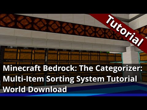 Minecraft Bedrock: The Categorizer: Multi-Item Sorting System Tutorial and World Download