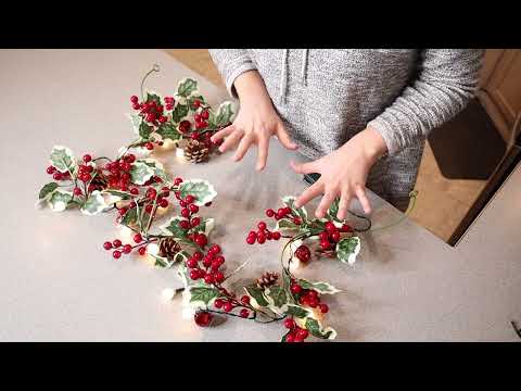 Marchpower Christmas Garland with Lights Review | 5.7FT 20LED Battery Operated Red Berry Lighted