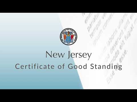 New Jersey - Certificate of Good Standing