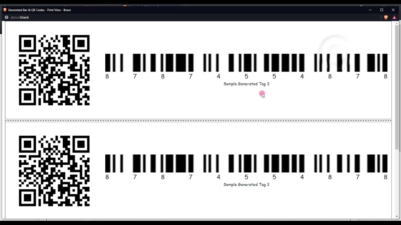 Simple Bar and QR Quick Response Code Generator Web App in PHP DEMO