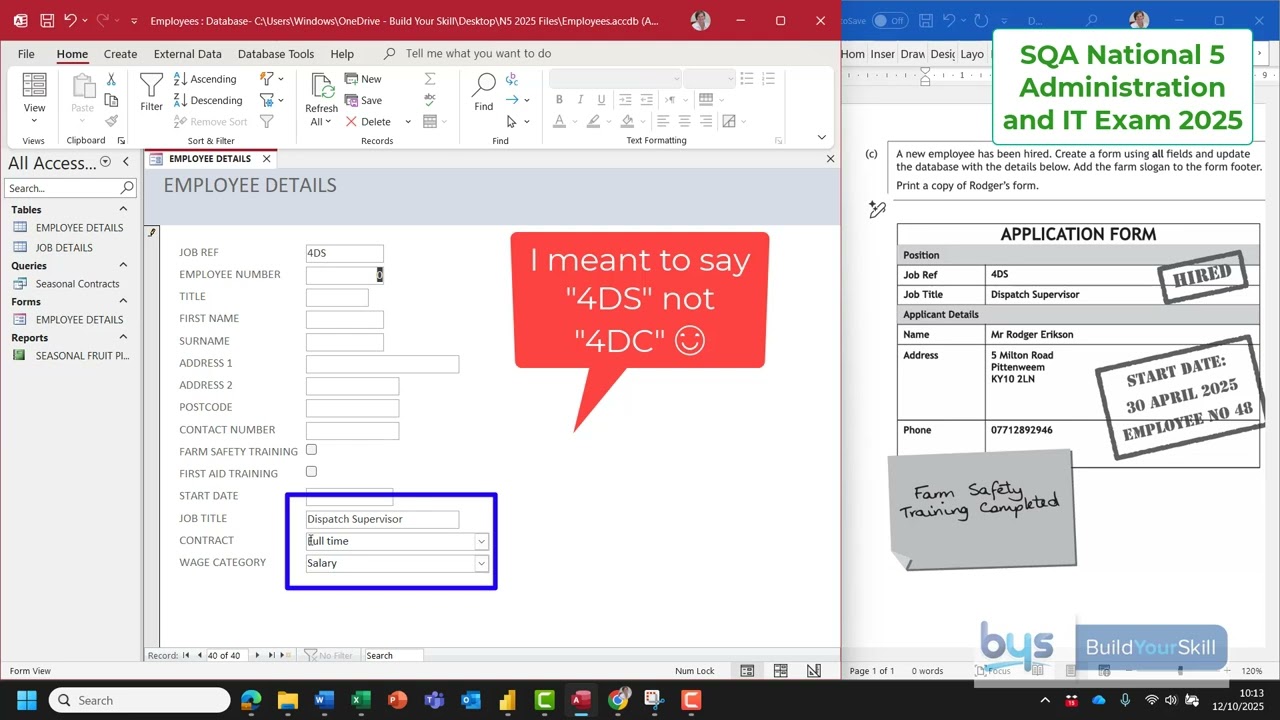 2025 N5 Admin & IT Exam | Task 1.c
