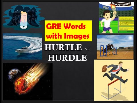 HURTLE Meaning | HURDLE Meaning | confusing GRE words with images | gre vocabulary