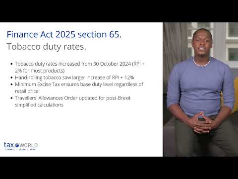 Finance Act 2025 section 65. Tobacco duty rates.
