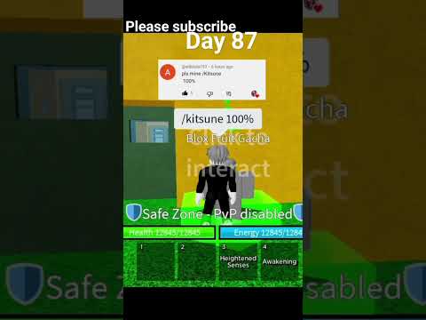 😱/kitsune 100% spinning until I get kitsune fruit in 2nd sea day 87 #roblox #bloxfruits