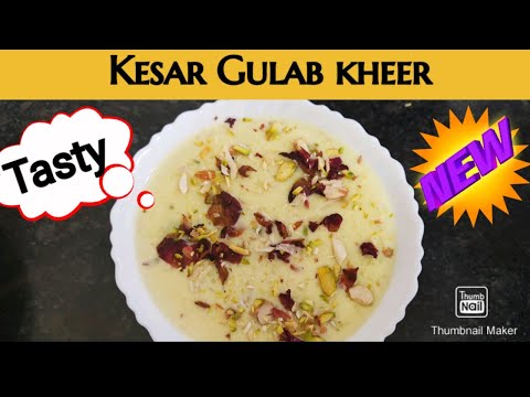 Kesar Gulab kheer Recipe | Rose kheer recipe | Saffron kheer recipe | Indian sweets