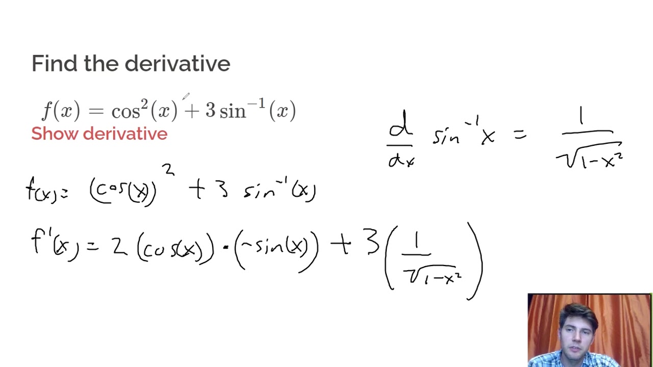 Inverse Trig Derivatives Calculus