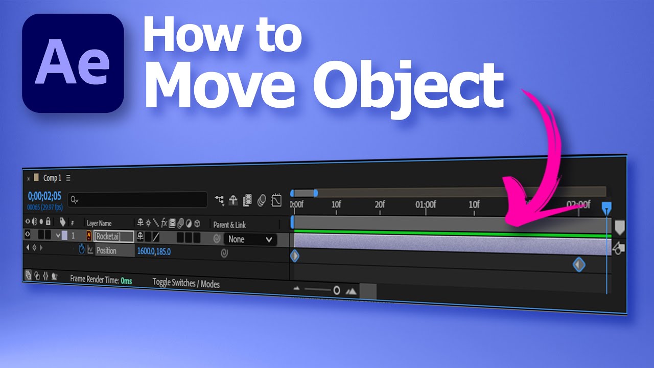 After Effects how to move objects with keyframes
