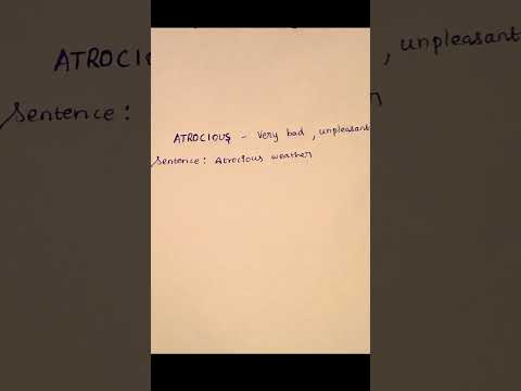 Atrocious meaning #shorts #viral #learn #vocabulary