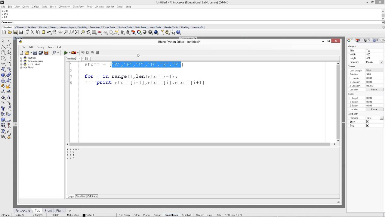 RhinoPython ModuloLooping