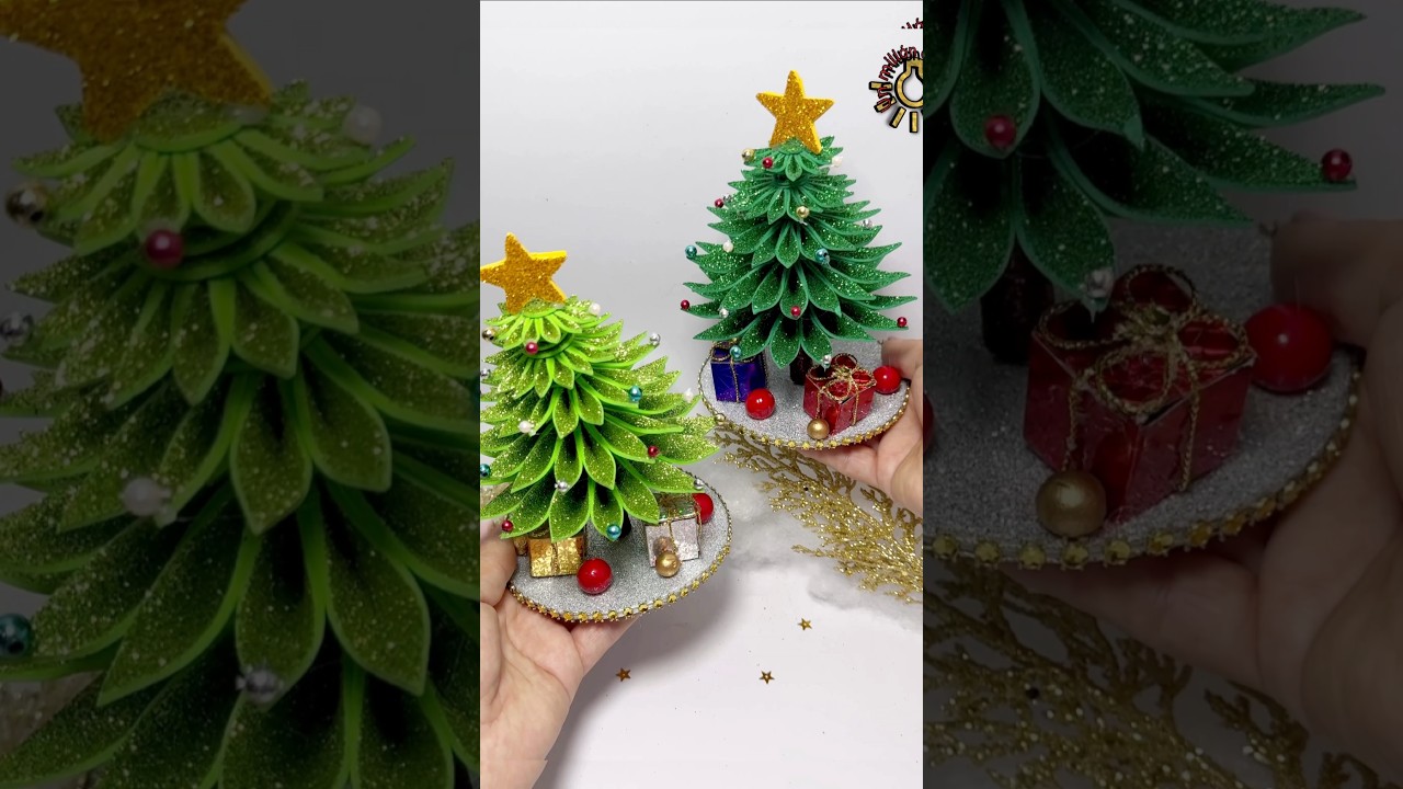🎄hermosos arbolitos navideños❣️ de foami o goma Eva #diy #christmas #homedecor #craft #ideas #art