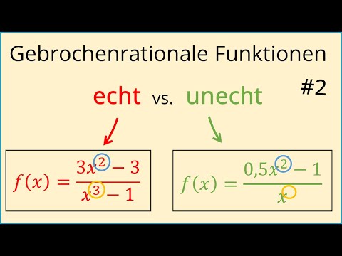 Echte und unechte gebrochenrationale Funktionen, Zählerexponent vs. Nennerexponent, Asymptote