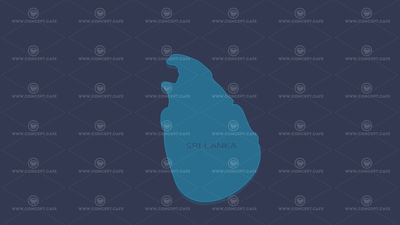 Sri Lanka animated map with alpha channel.
