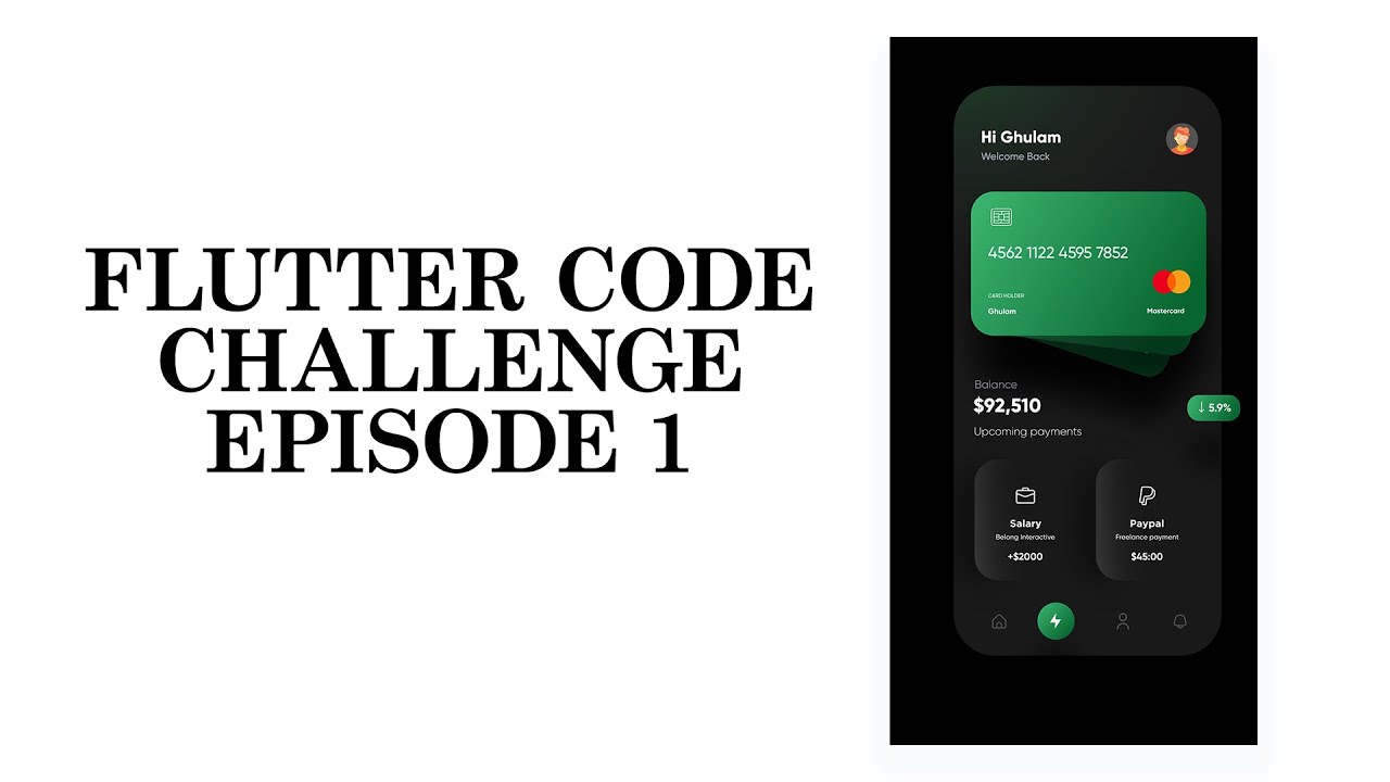 Flutter UI Challenge episode 1