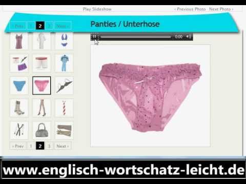 Englisch Wortschatz Kleidung (http://www.facile-anglais.com)
