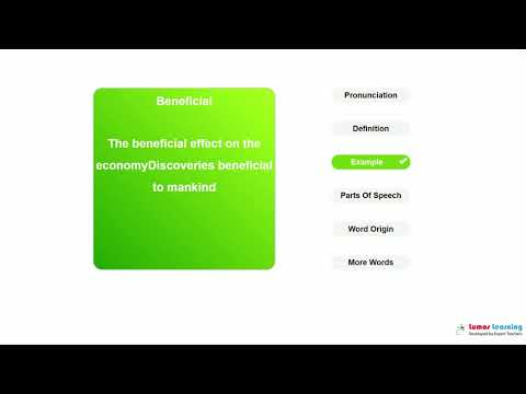 BENEFICIAL - Definition, pronunciation, grammar, meaning - Practice grade 6 vocabulary