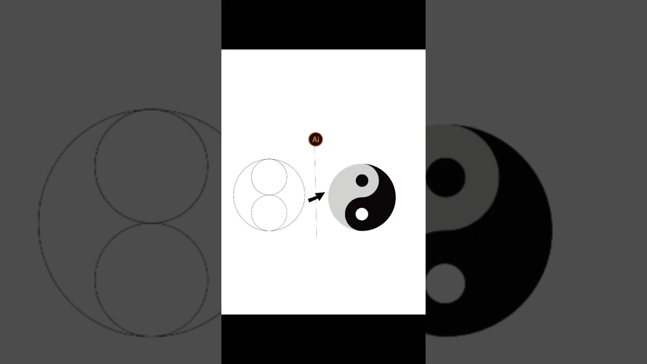 How to make yin yang in illustrator। Adobe illustrator tutorial।#logo #yinyang #yinyangyoga #logos