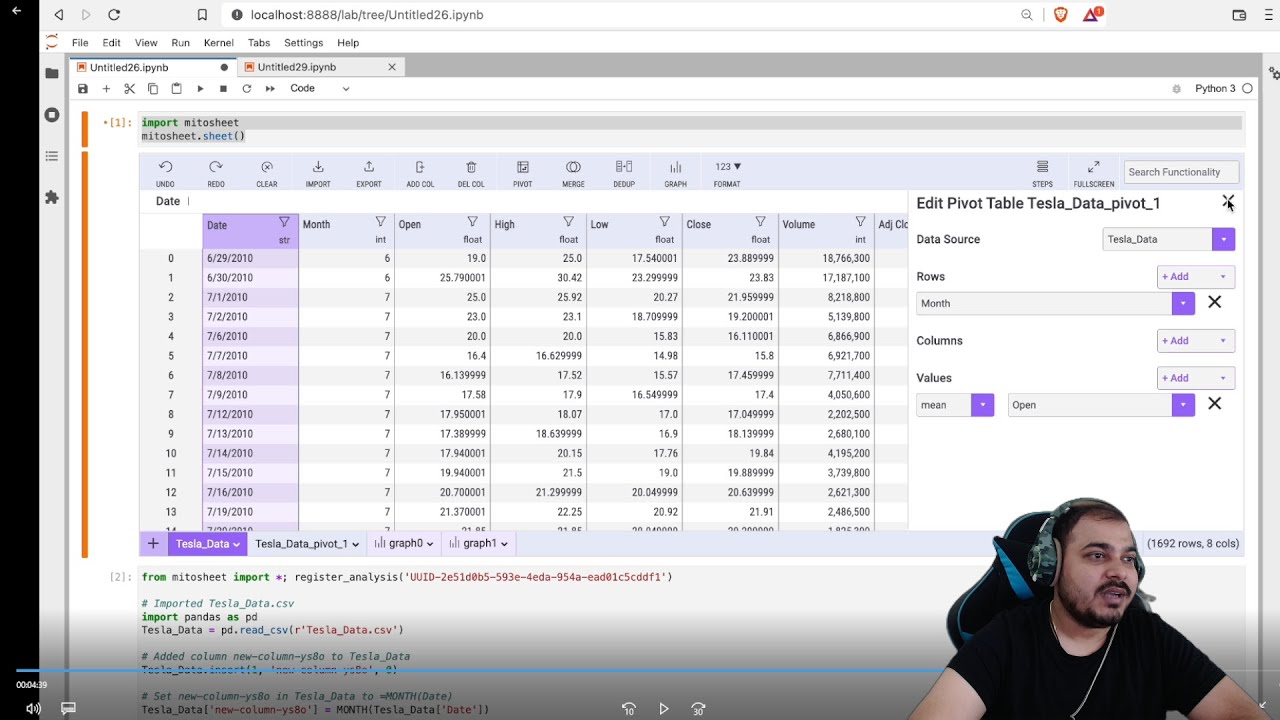 Automated Python Generation from the Mito Spreadsheet