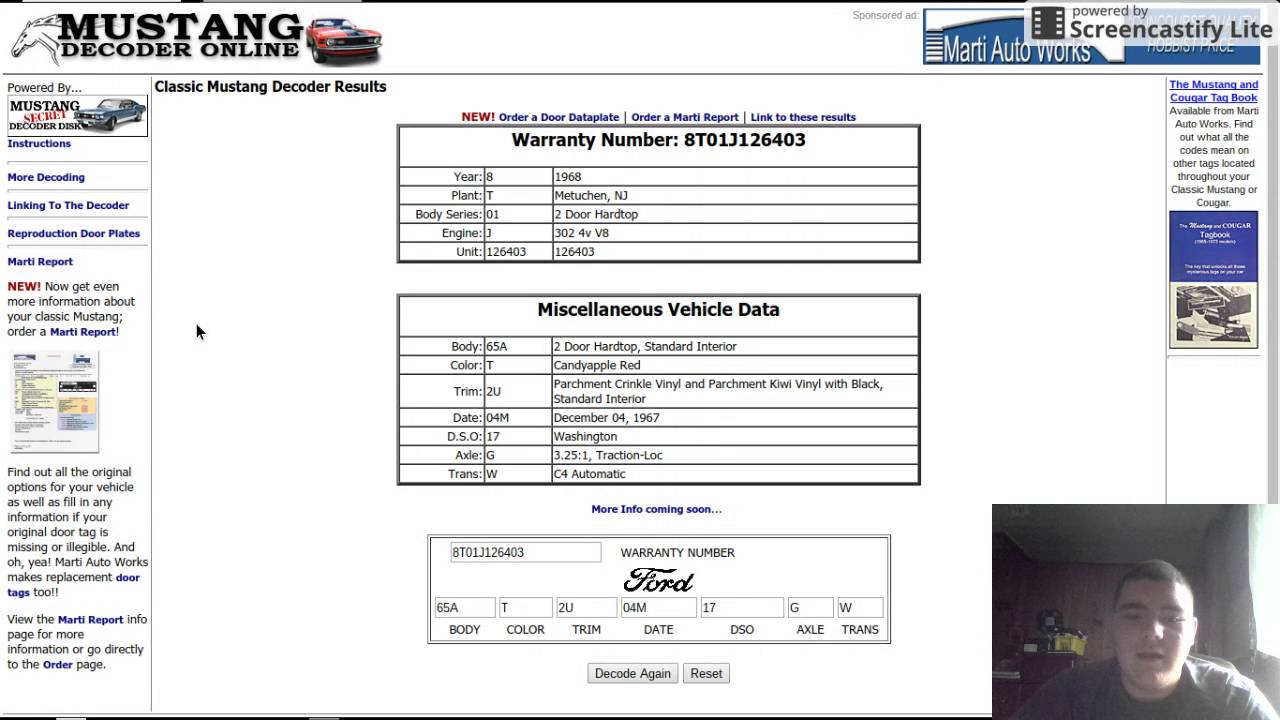 How to Decode a Classic Mustang Data Plate 1965-1973