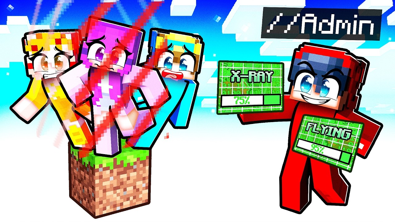 Using ADMIN COMMANDS on One Block (Minecraft)