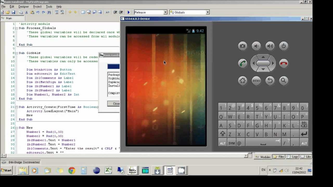 Basic4Android Demonstration - Easy Android Development