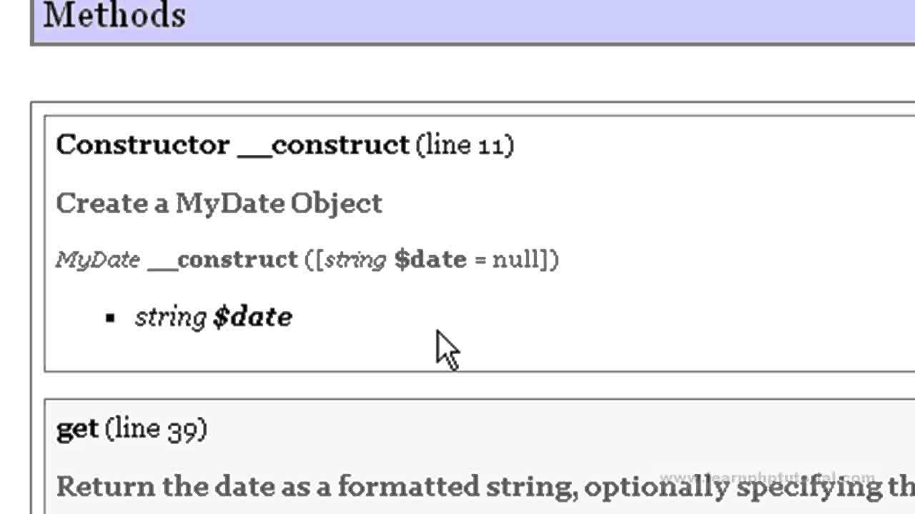 LearnPHP Tutorial Level 2, Chapter 8. Using PHP Objects