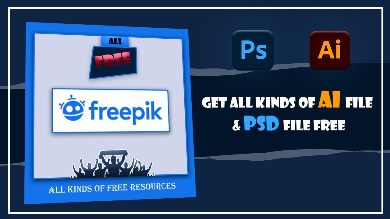 How download freepik file and use for graphic design.