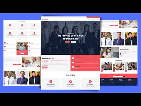 Complete Responsive Consultancy Website Template Design - Free Website Code - 100% Free Project