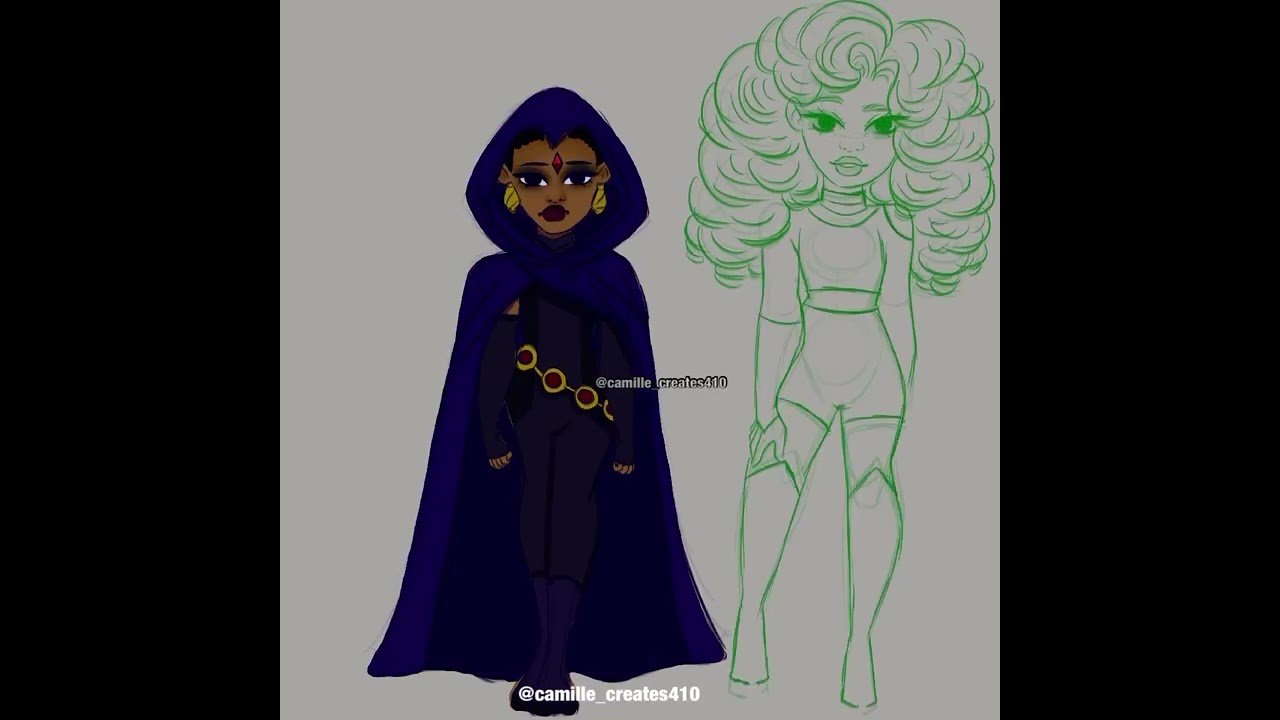 Raven and Starfire fanart | #art #procreate #ravan #starfire #timelapse