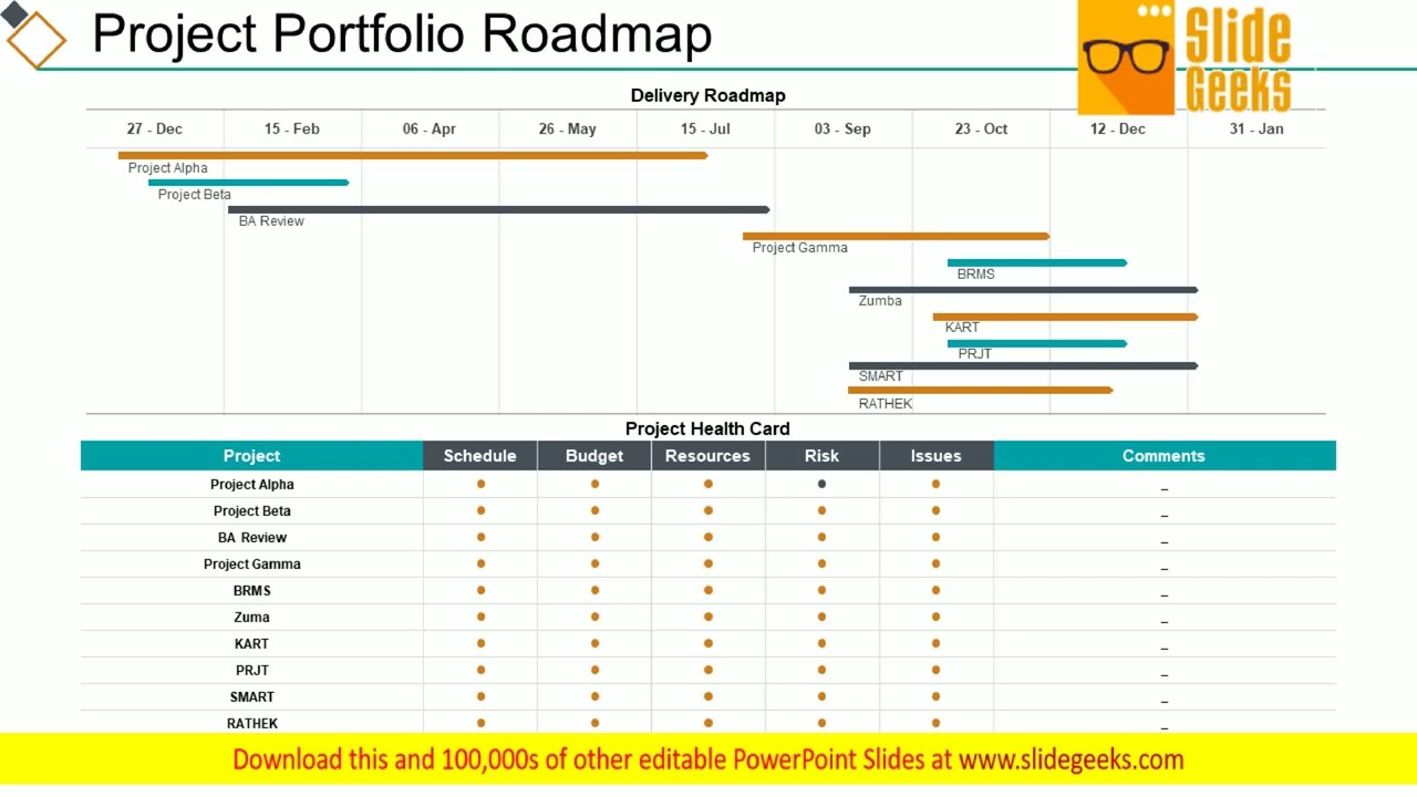 Project Portfolio Roadmap Ppt Powerpoint Presentation Outline Example