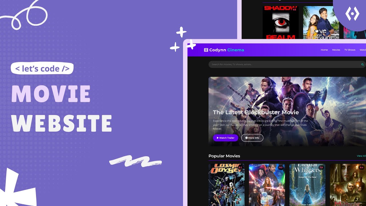 Build a Movie App Project | HTML CSS JavaScript Projects for Beginners 2025