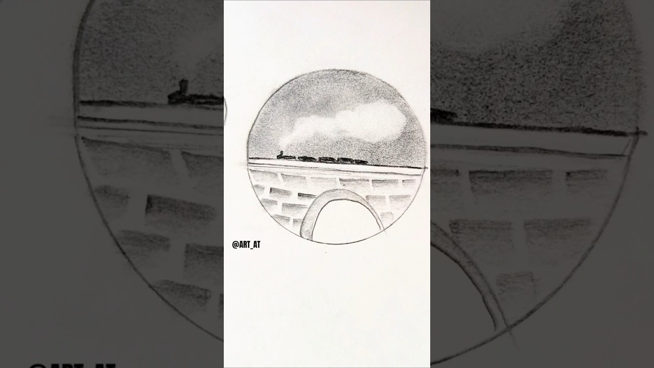 easy steam engine #drawing #art #sketch #harrypotter #shorts