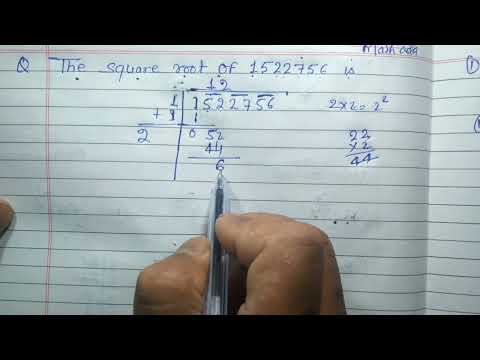 Find square root of 1522756 by division method