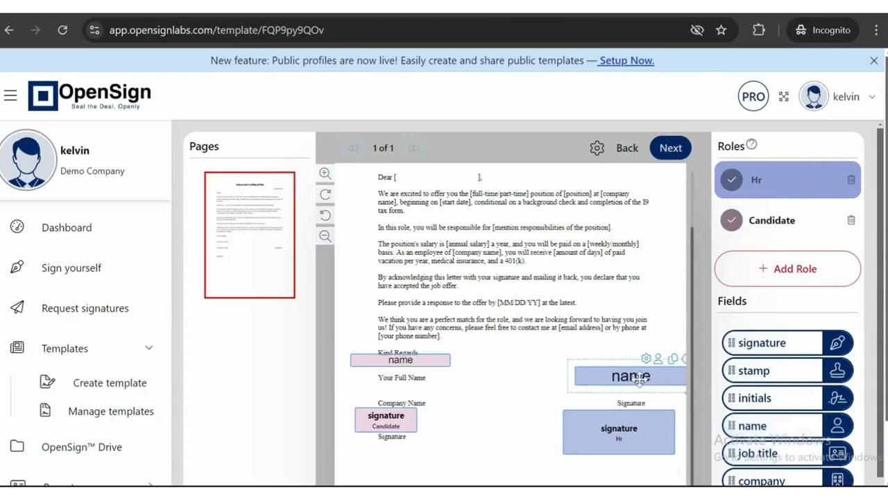 How to quickly sign a document using OpenSign?
