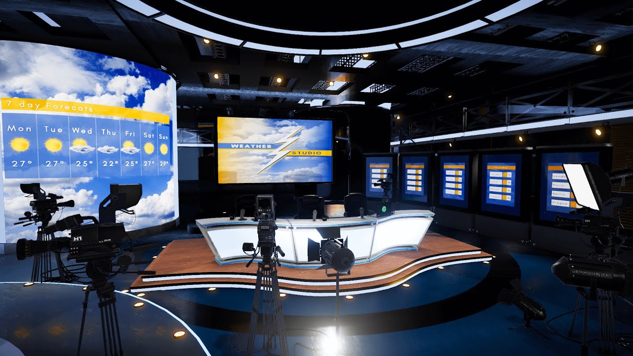 Weather TV Studio 2. | Virtual TV Studio | Unity Engine