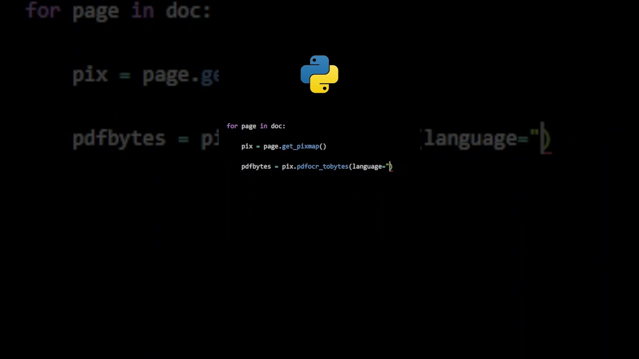Extract Text from Scanned PDFs Using Python #ocr #learnpython #pdftools