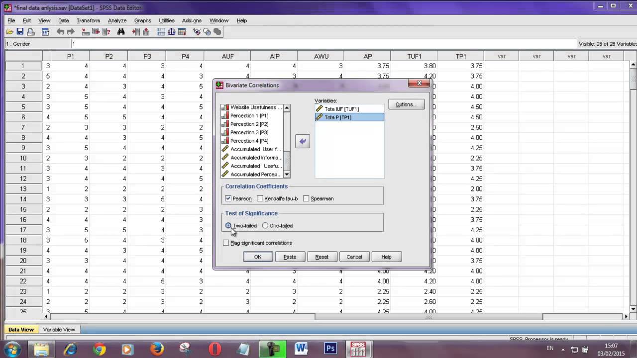 4 SPSS for Beginners  Correlation Analysis